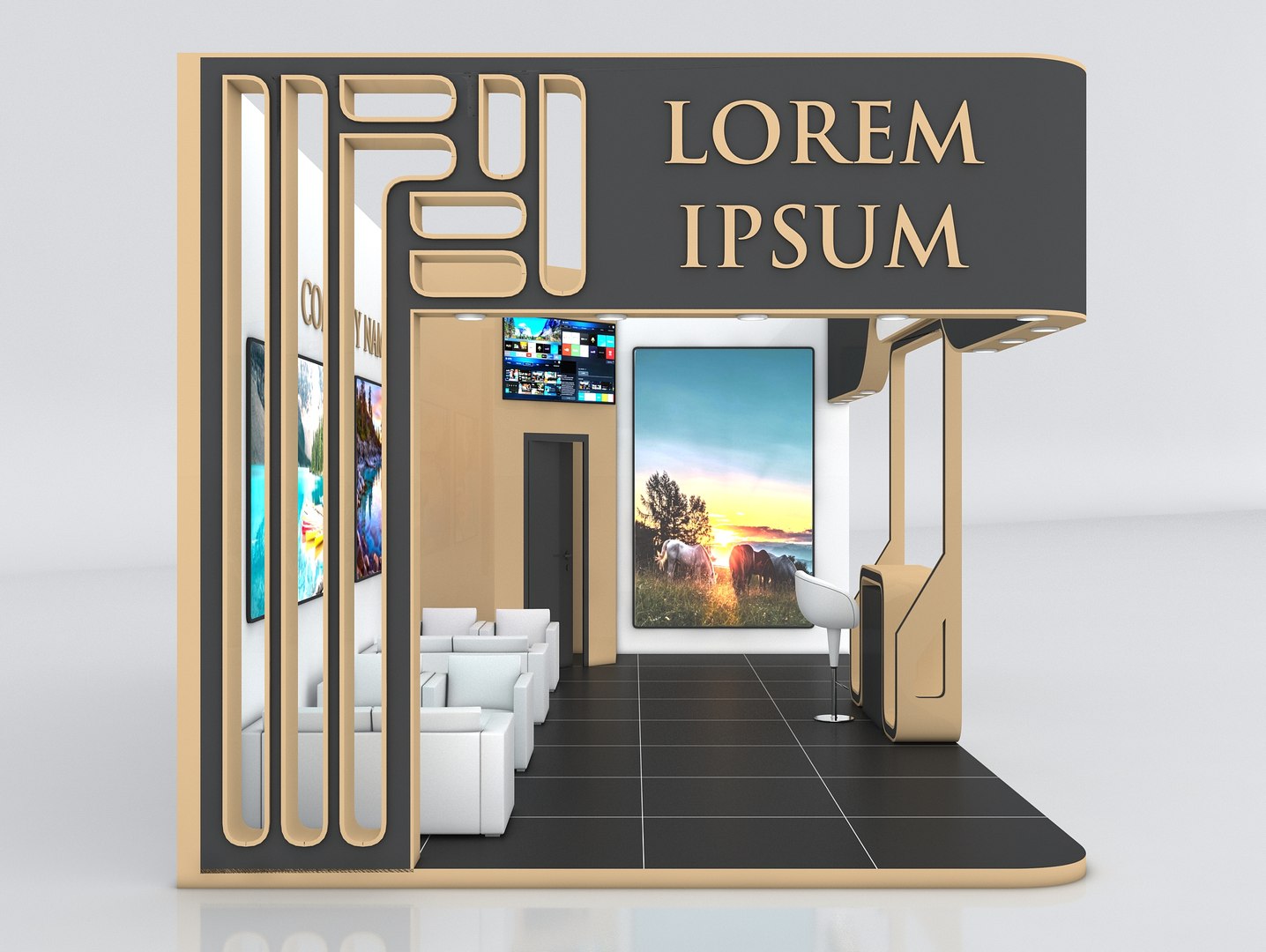 3D Booth Exhibit Stand - TurboSquid 1671777