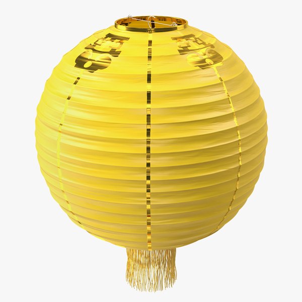3D Paper Chinese Lantern Yellow - TurboSquid 1901483