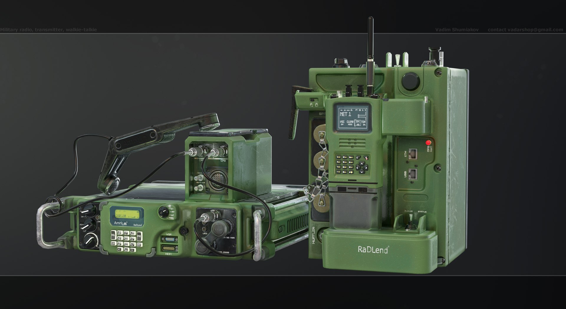 3D Military radio transmitter walkie talkie model - TurboSquid 1785808