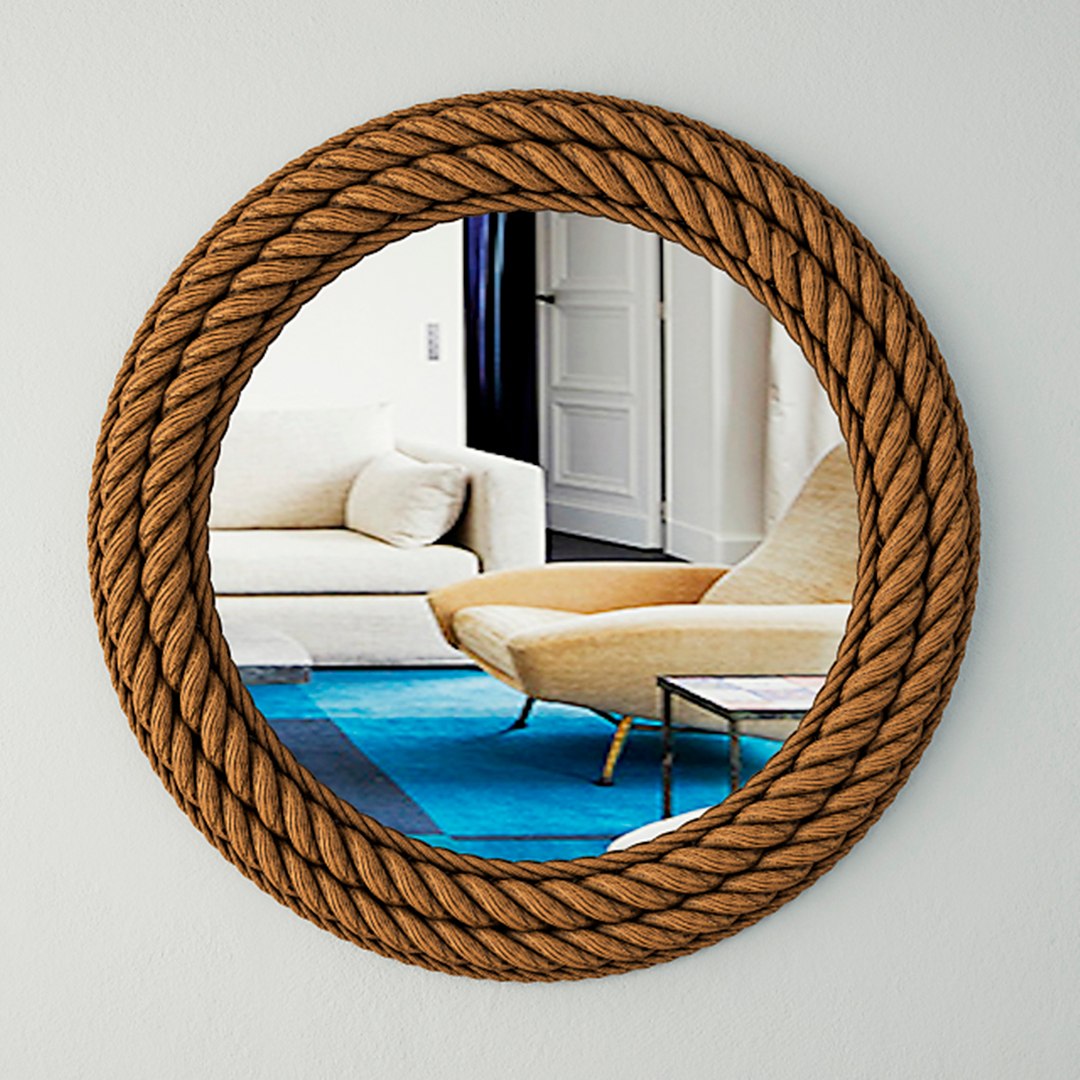 3D model nautical rope wall mirror - TurboSquid 1201619