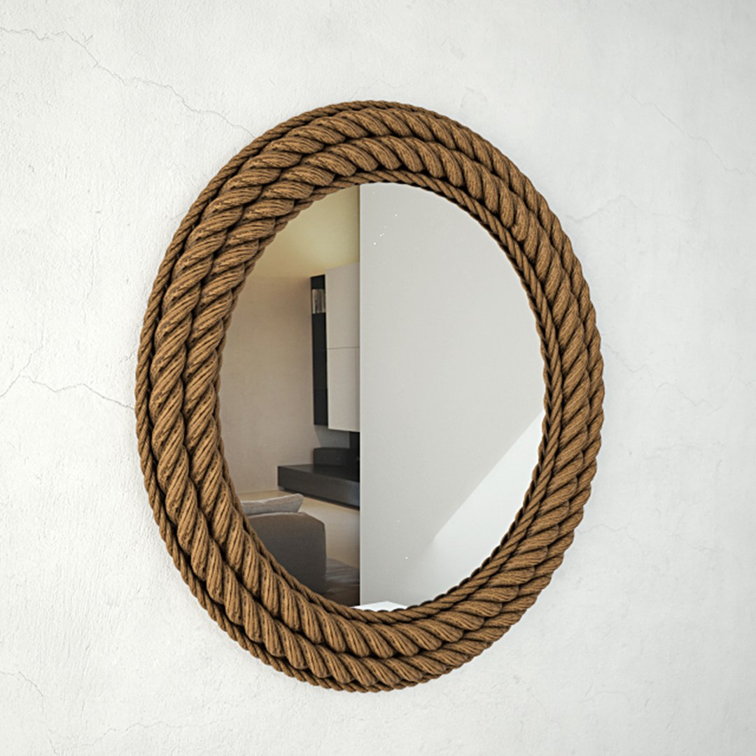 3D model nautical rope wall mirror - TurboSquid 1201619