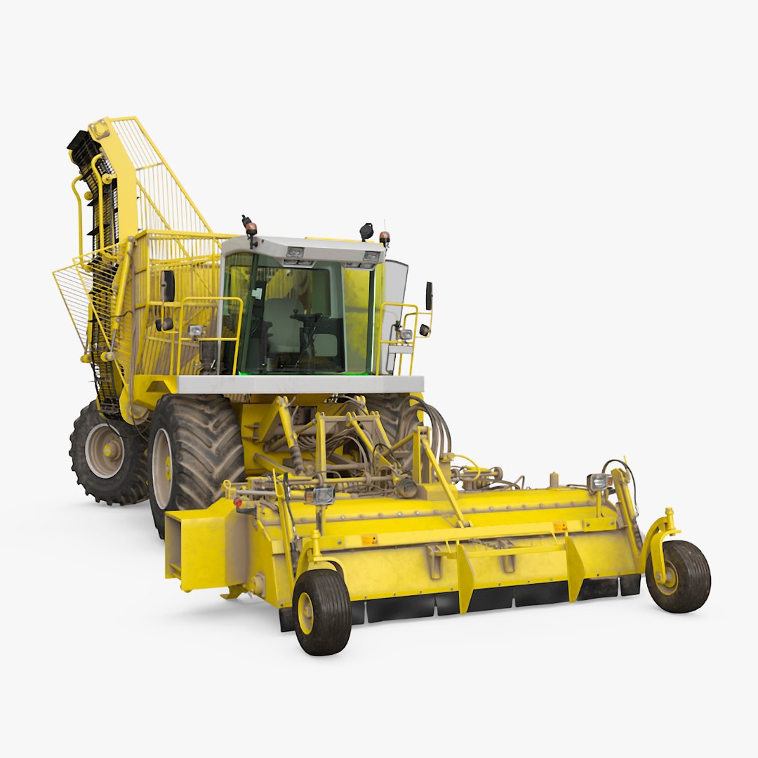 Beet Harvester Dusty Yellow Rigged Model - TurboSquid 2302739