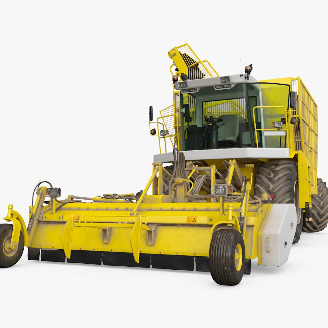 Beet Harvester Dusty Yellow Rigged Model - TurboSquid 2302739