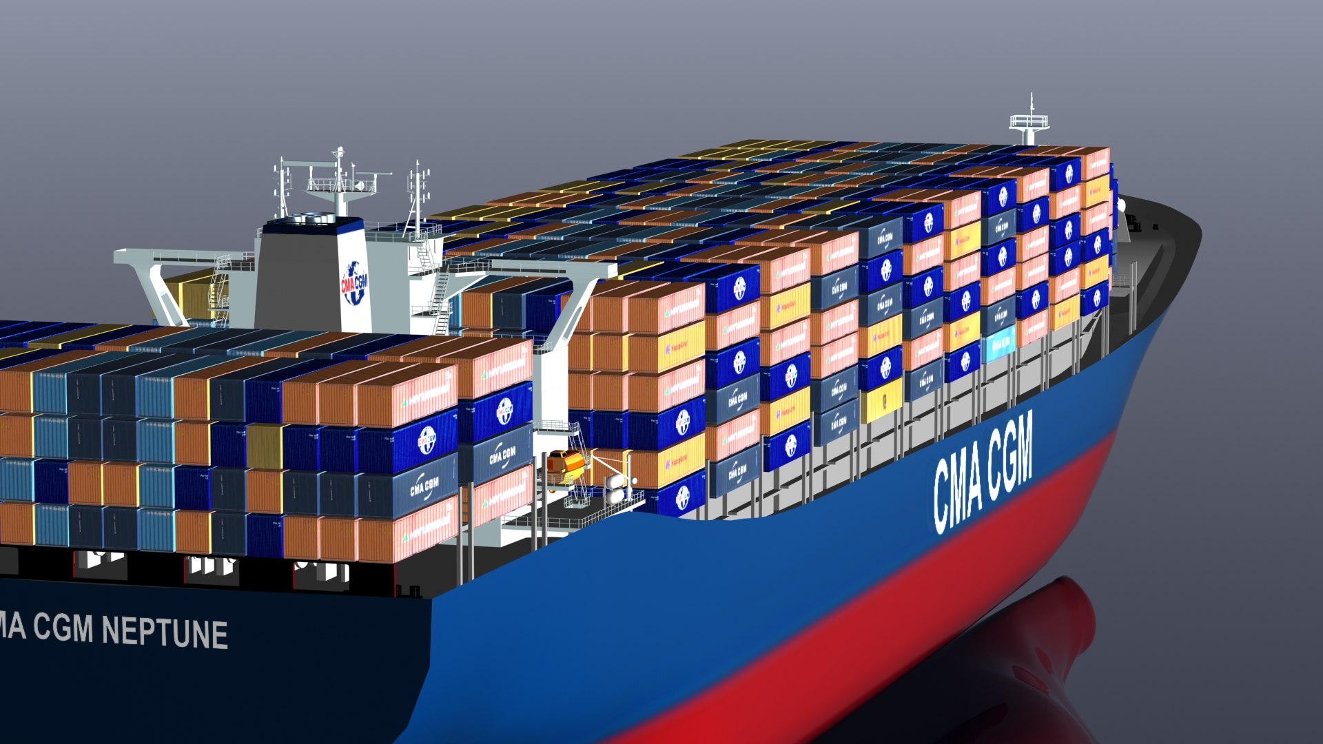 3d Model Of Cma Cgm Neptune