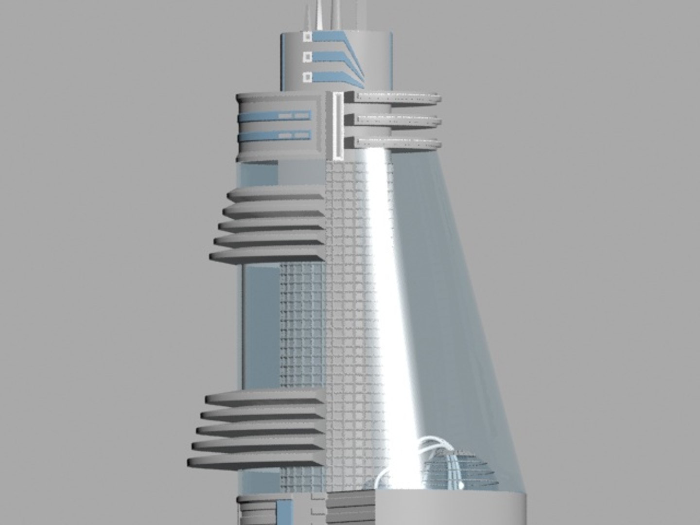 3d Futuristic Building Model