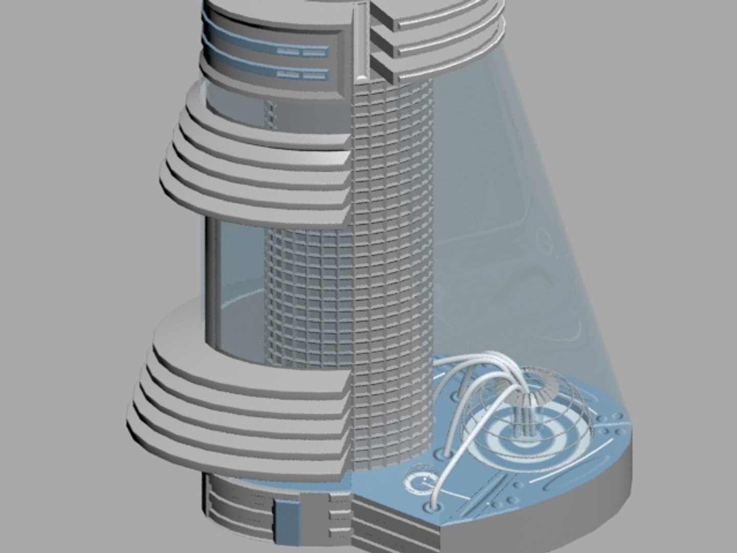 3d Futuristic Building Model