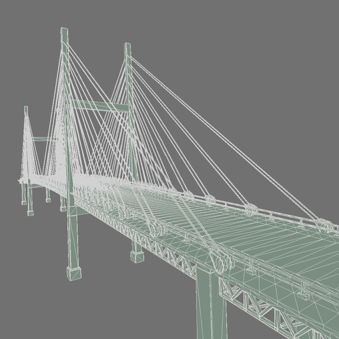 3d Suspended Bridge Bay Model
