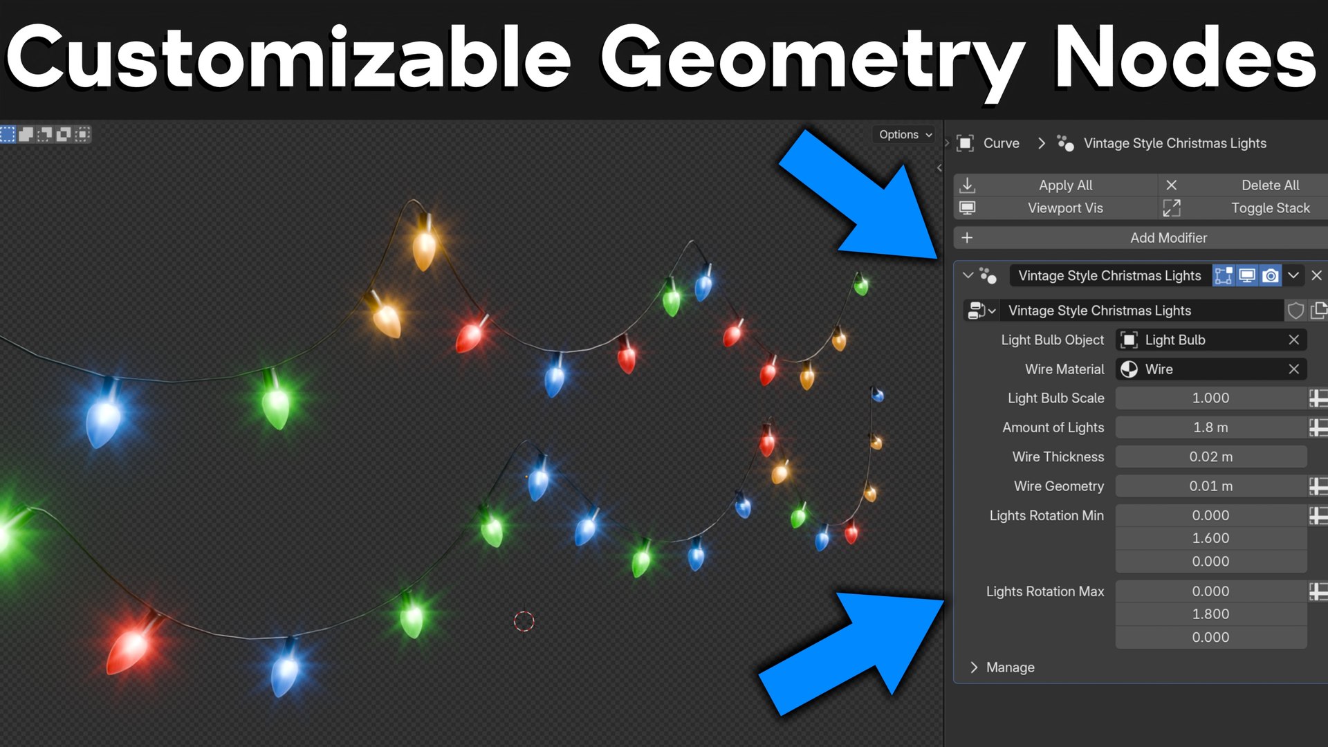 Vintage Style Christmas Lights-Geometry Nodes 3D Model - TurboSquid 2314946