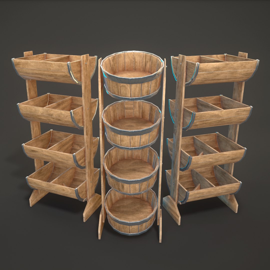 Bucket Shelves Model - TurboSquid 1308089