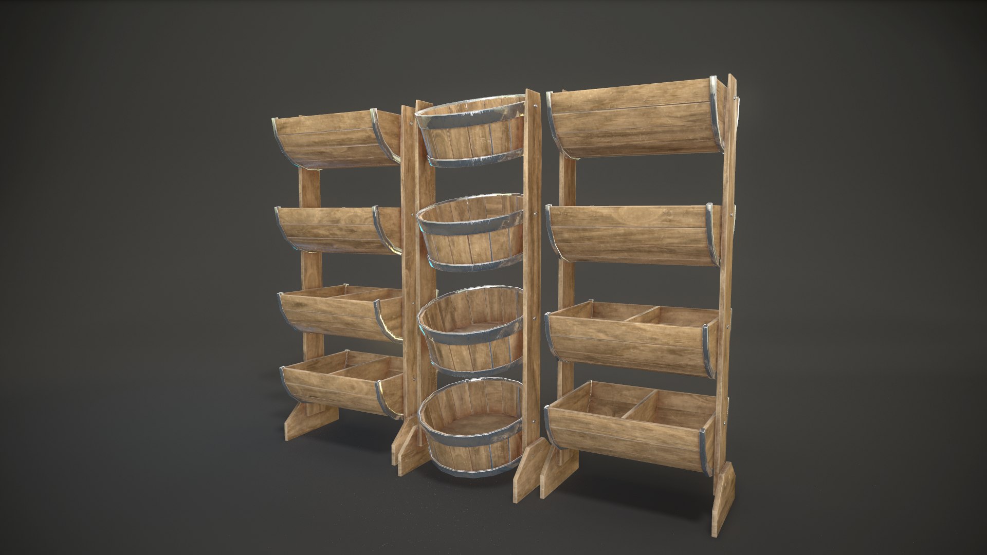 Bucket Shelves Model - TurboSquid 1308089