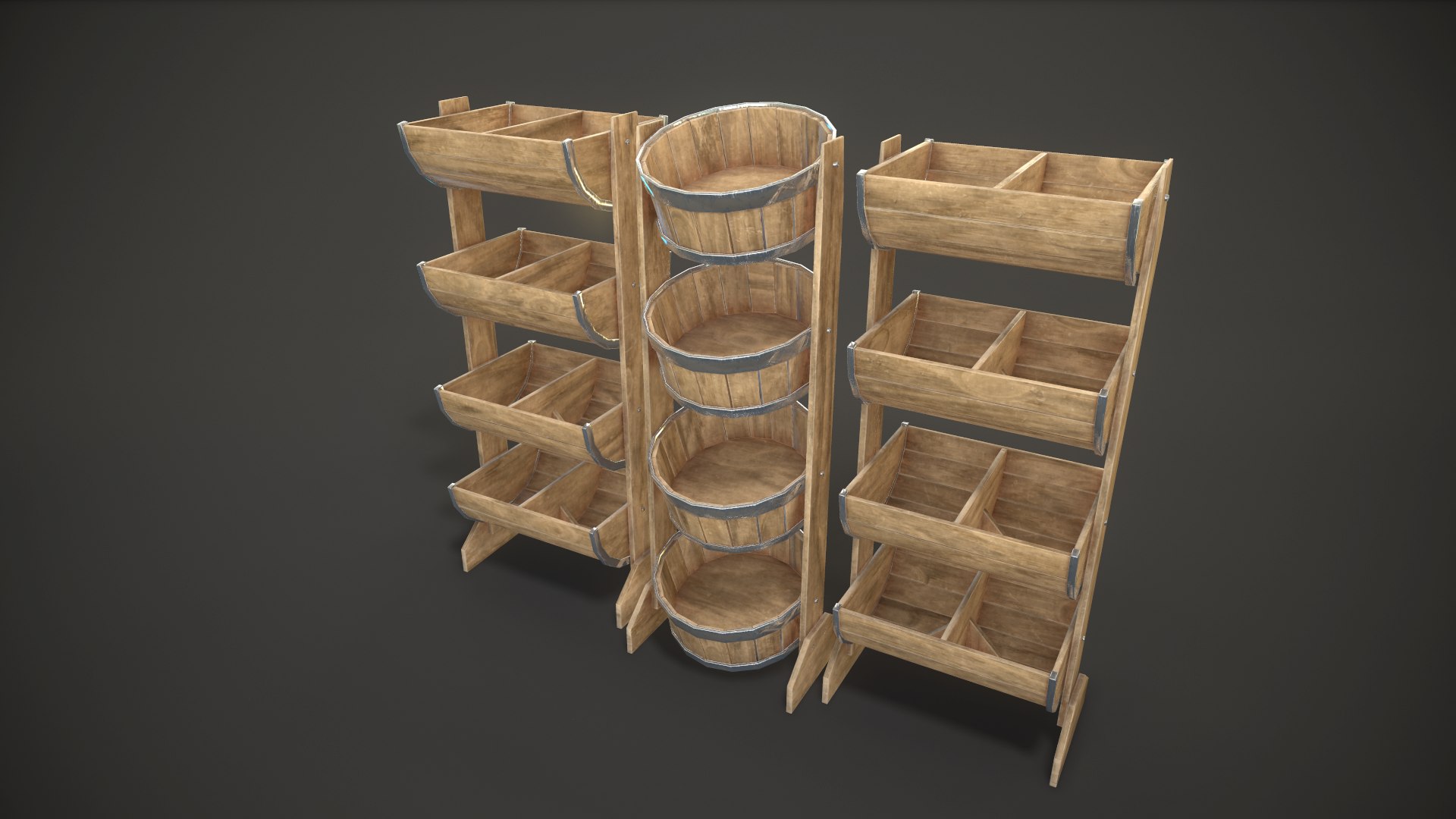 Bucket Shelves Model - TurboSquid 1308089