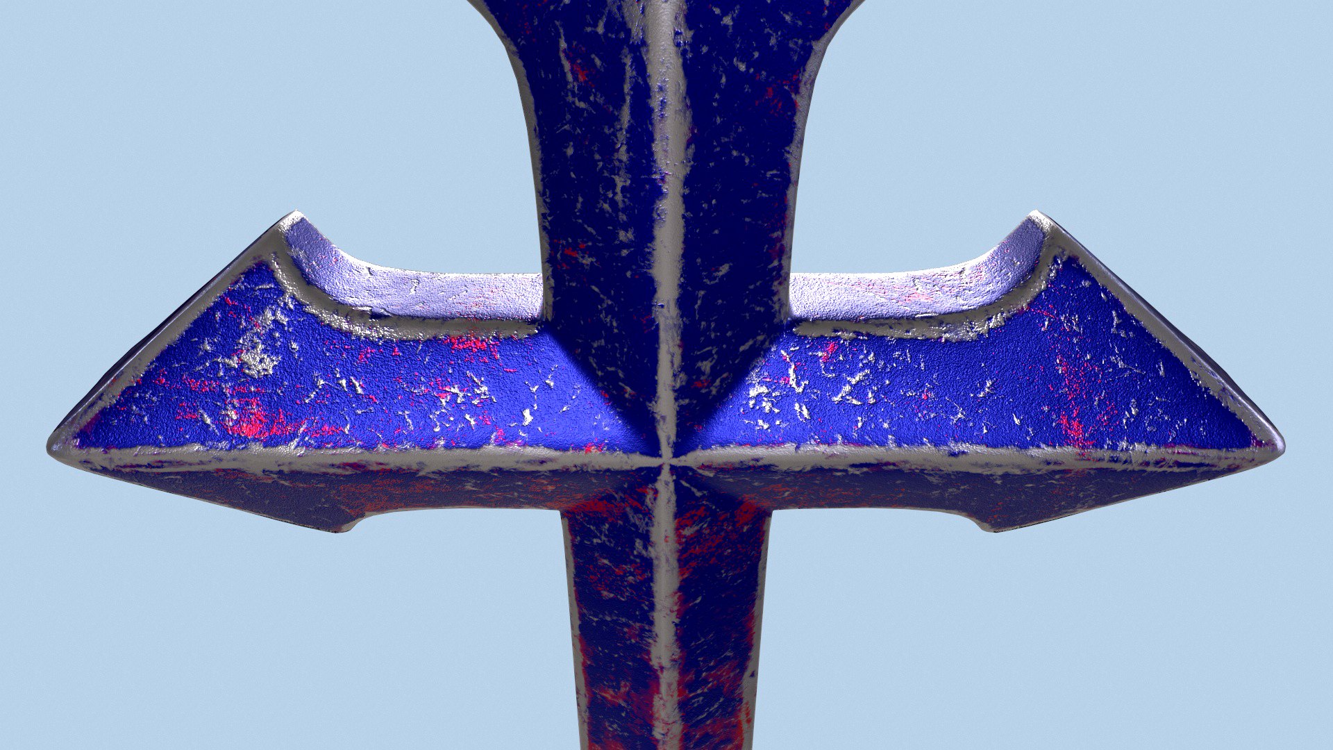 3D Model High-Poly Titanium Arrow-shaped Cross - TurboSquid 2122578