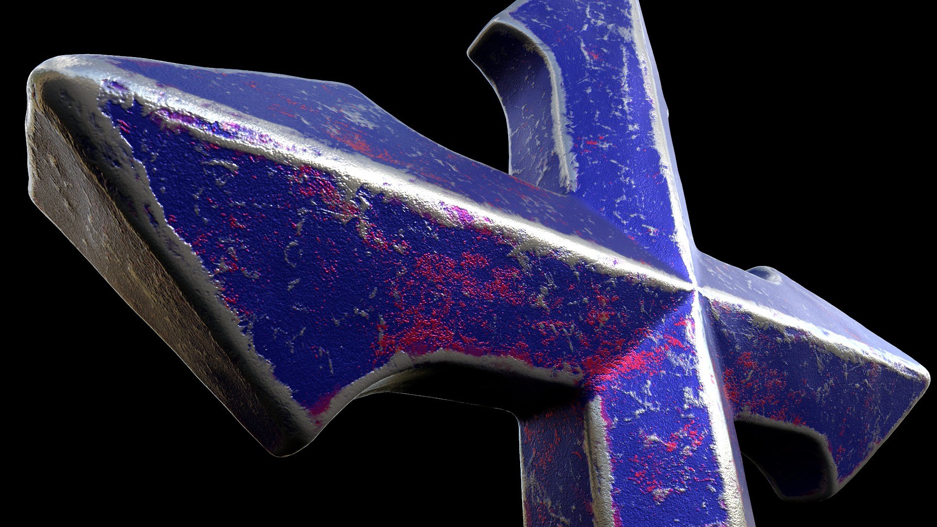 3D Model High-Poly Titanium Arrow-shaped Cross - TurboSquid 2122578