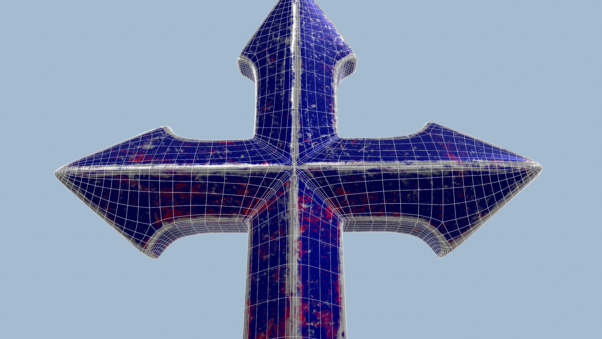 3D Model High-Poly Titanium Arrow-shaped Cross - TurboSquid 2122578