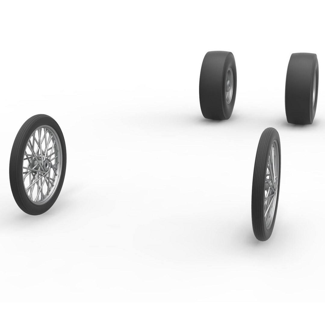 3D Wheel Set Of Vintage Front Engine Dragster Scale 1 To 25 ...