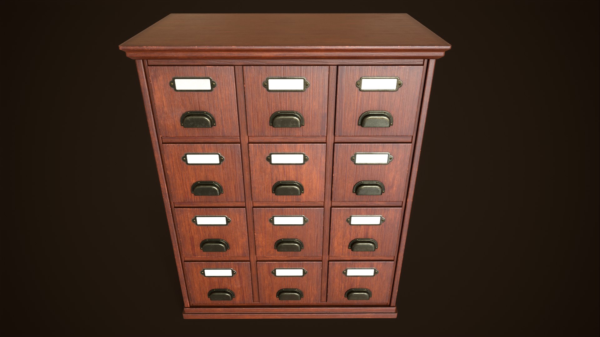 3D Model Vintage File Drawer Cabinet - TurboSquid 2053429