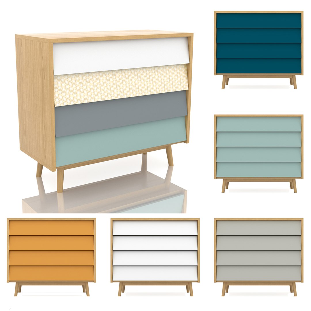 Pack Scandinavian Commode Colors Model - TurboSquid 1150660