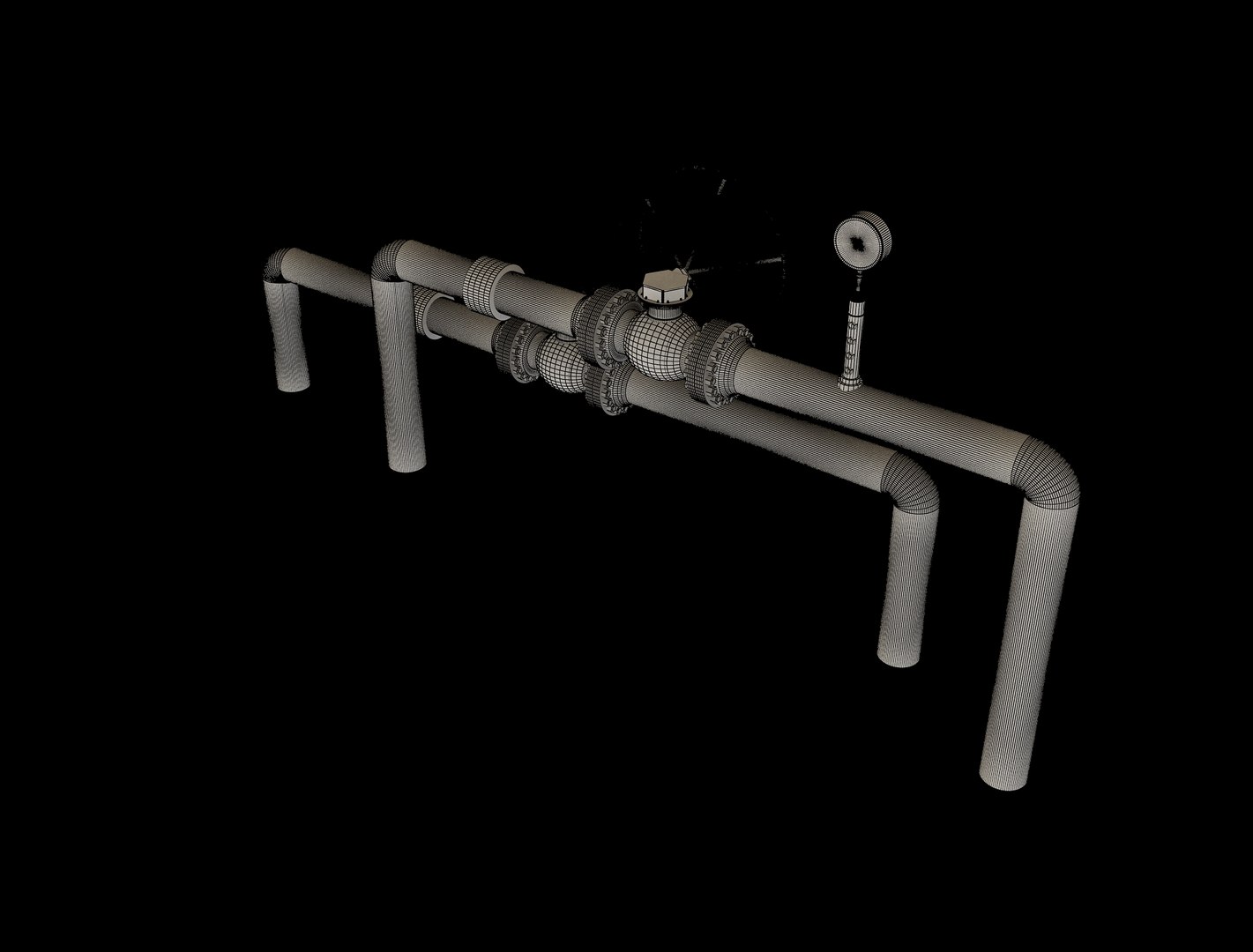 Industrial Gas Pipes m3 3D model - TurboSquid 1916917