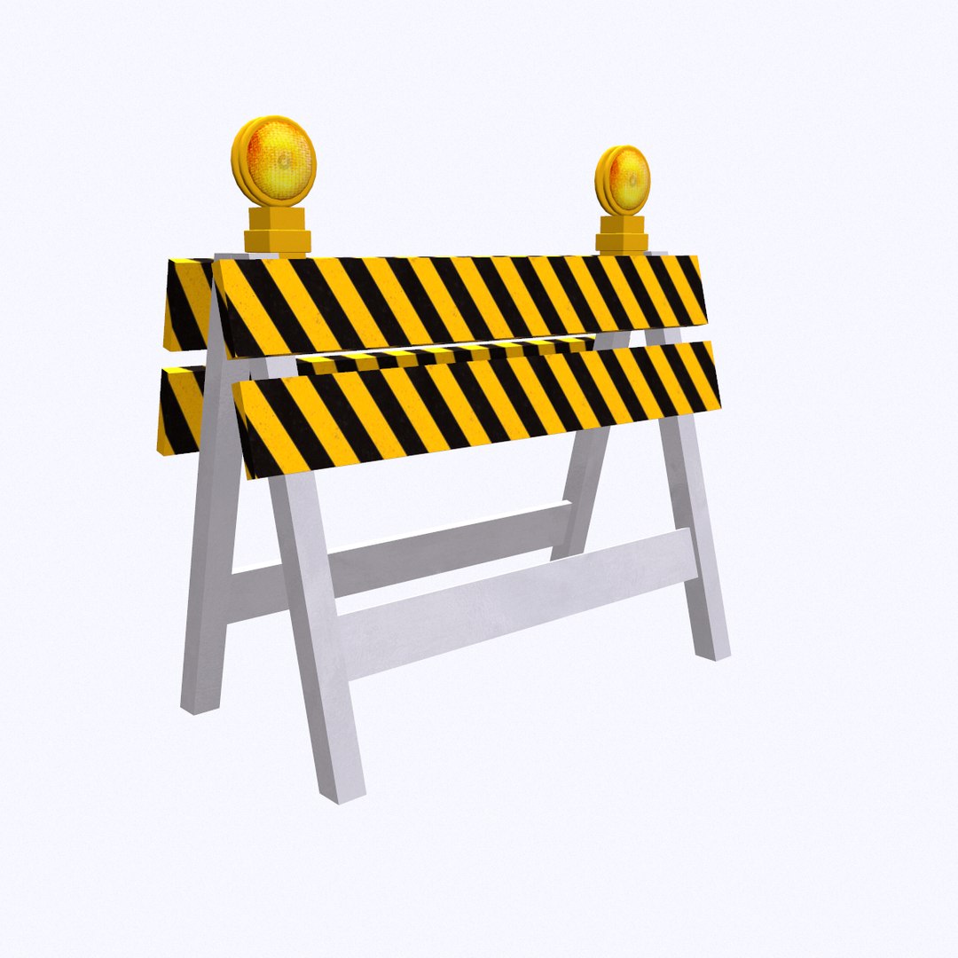 Mapped roadblocks 3D model - TurboSquid 1177814