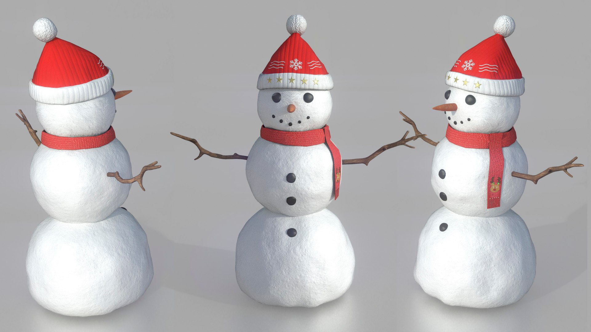 Snowman Snow 3D Model - TurboSquid 1644496