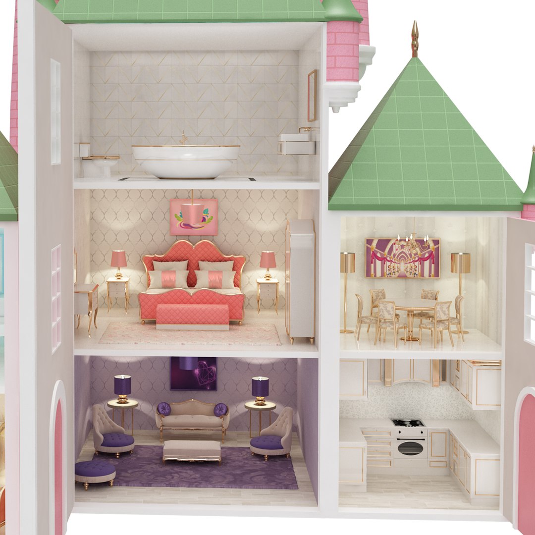 Princesses Castle Dollhouse 3D Model - TurboSquid 1481395