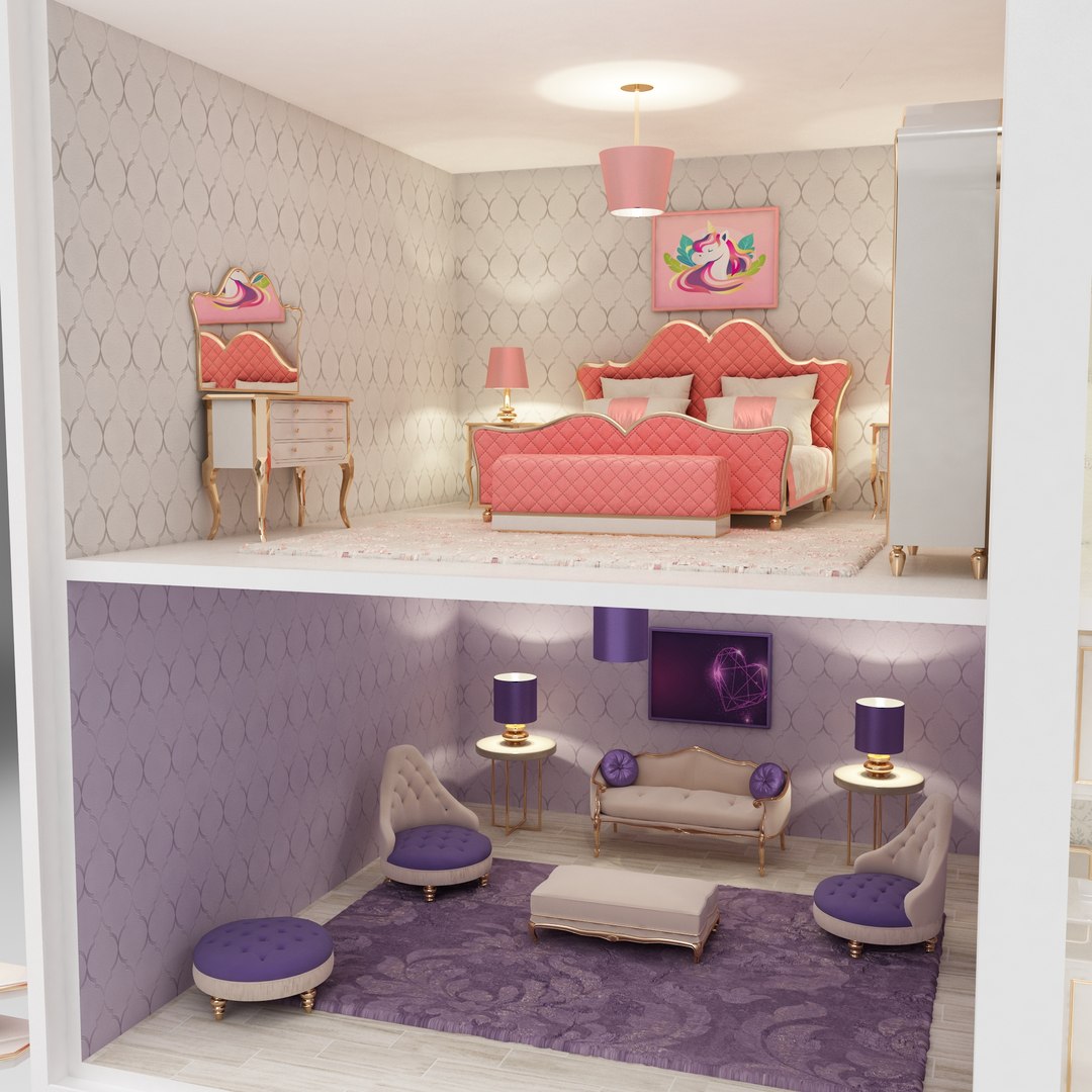 Princesses Castle Dollhouse 3D Model - TurboSquid 1481395