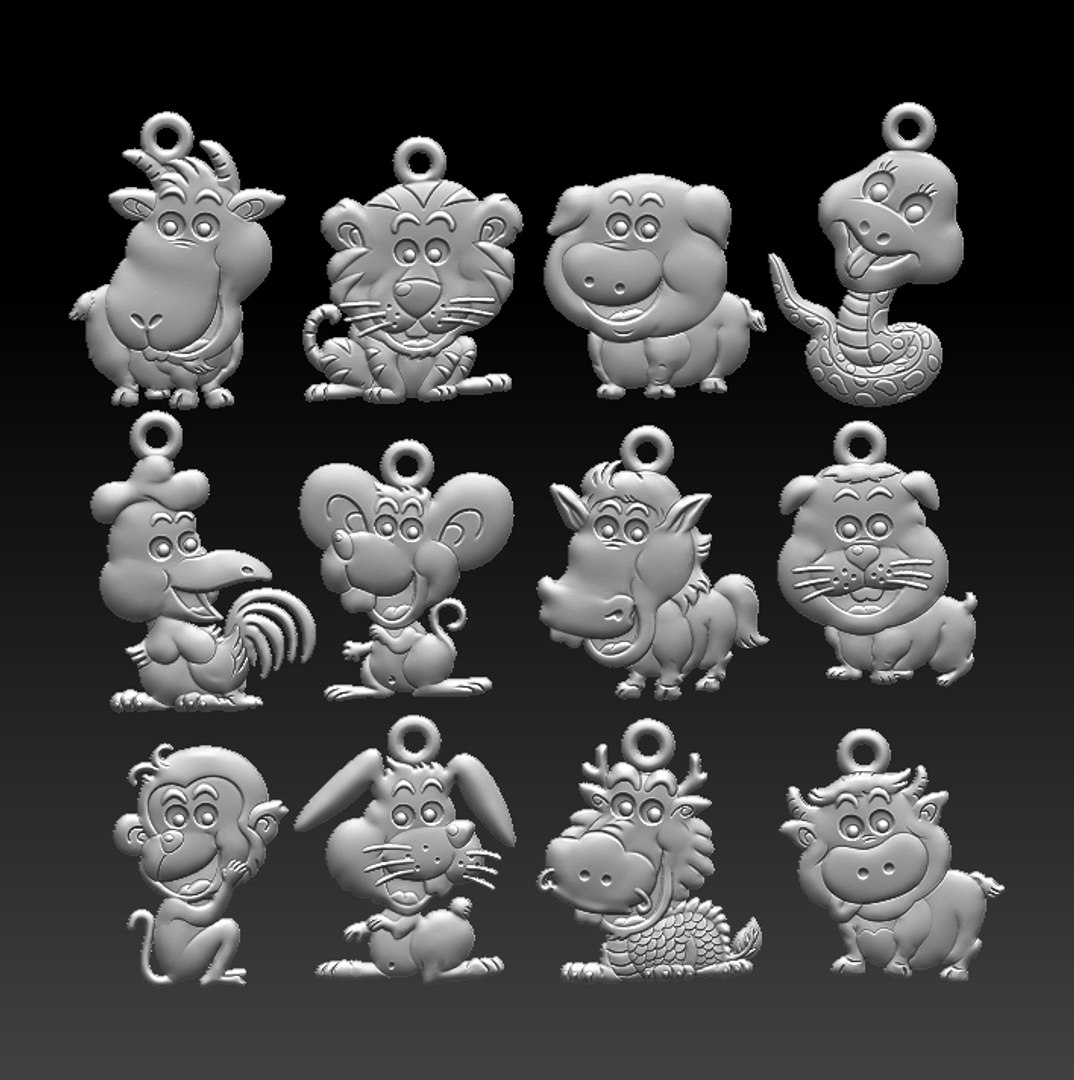 Chinese Zodiac Signs 3D Model - TurboSquid 1286180