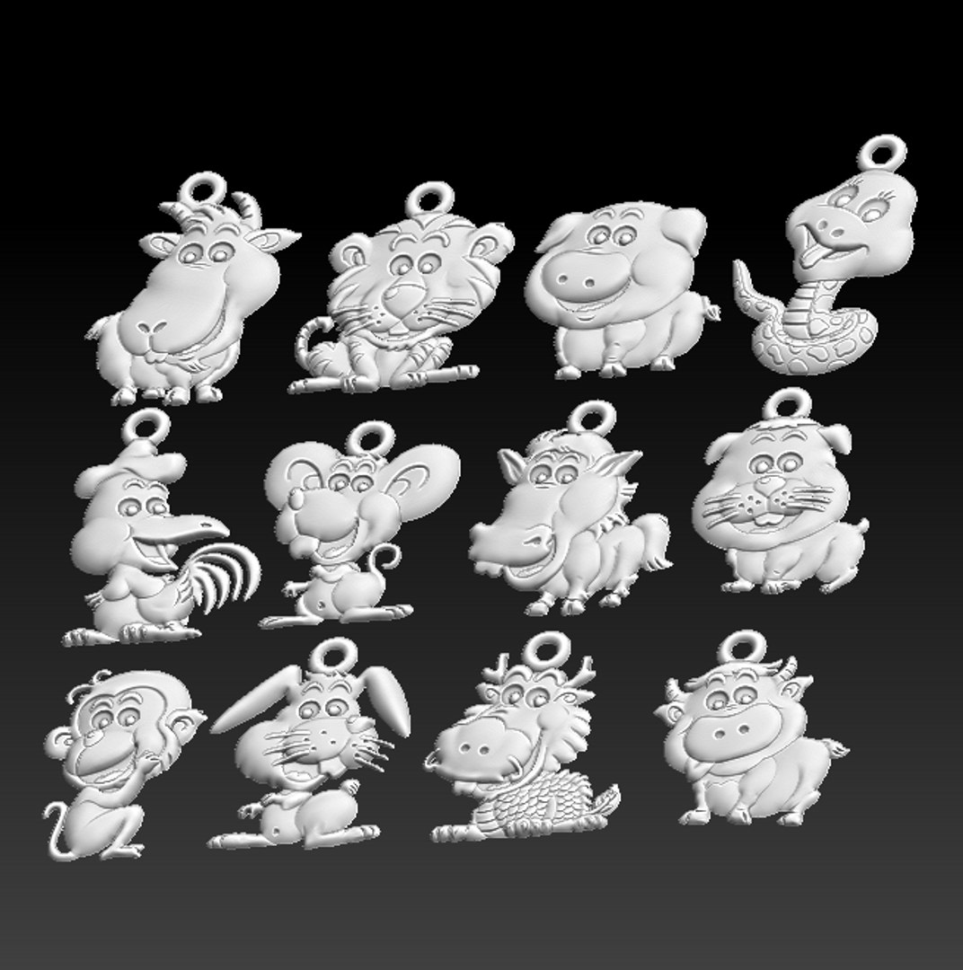Chinese Zodiac Signs 3D Model - TurboSquid 1286180