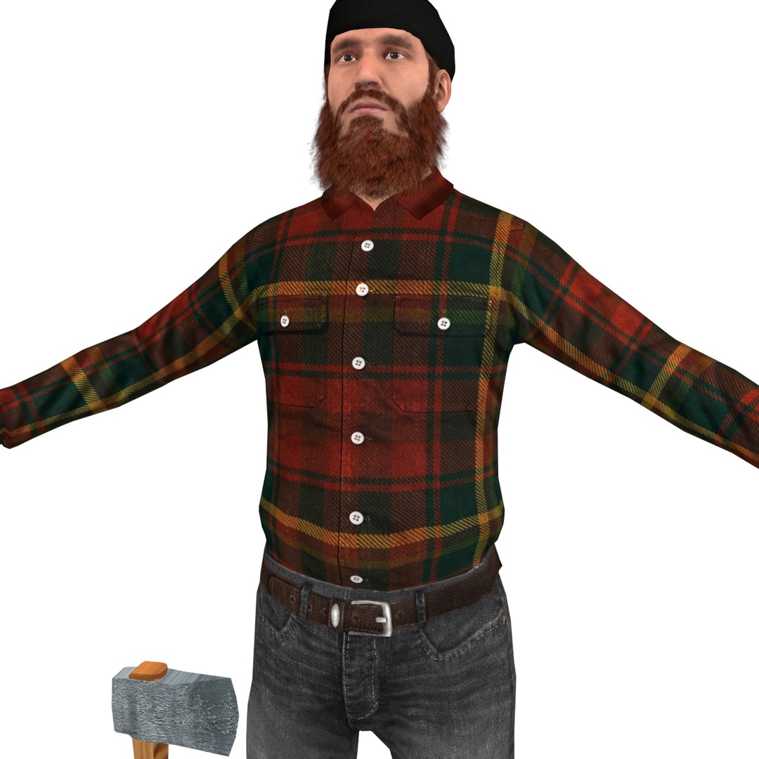 3d lumberjack man model