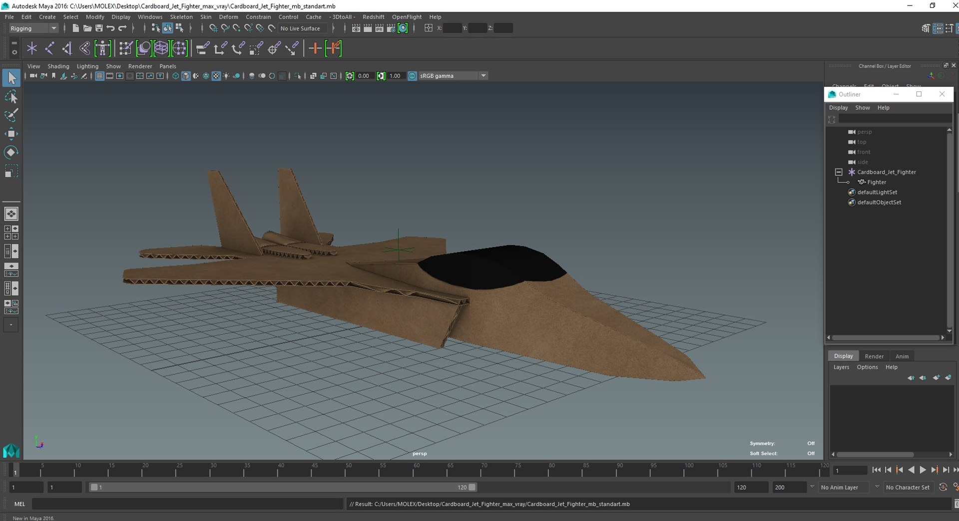 Cardboard Jet Fighter 3D Model - TurboSquid 2216631