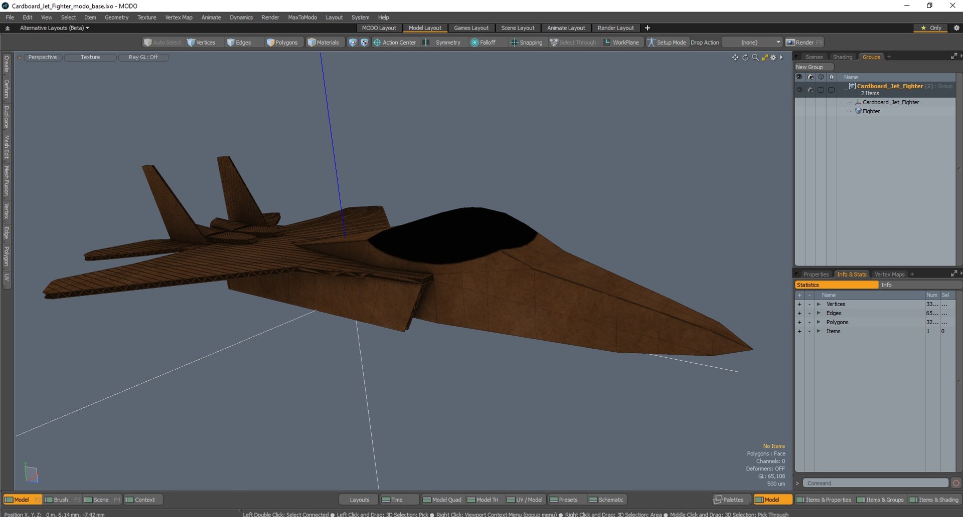 Cardboard Jet Fighter 3D Model - TurboSquid 2216631