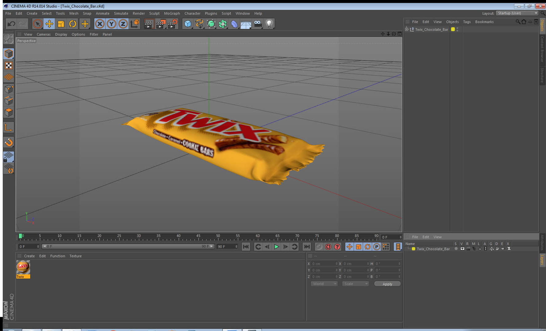 Twix chocolate bar 3D model - TurboSquid 1418907