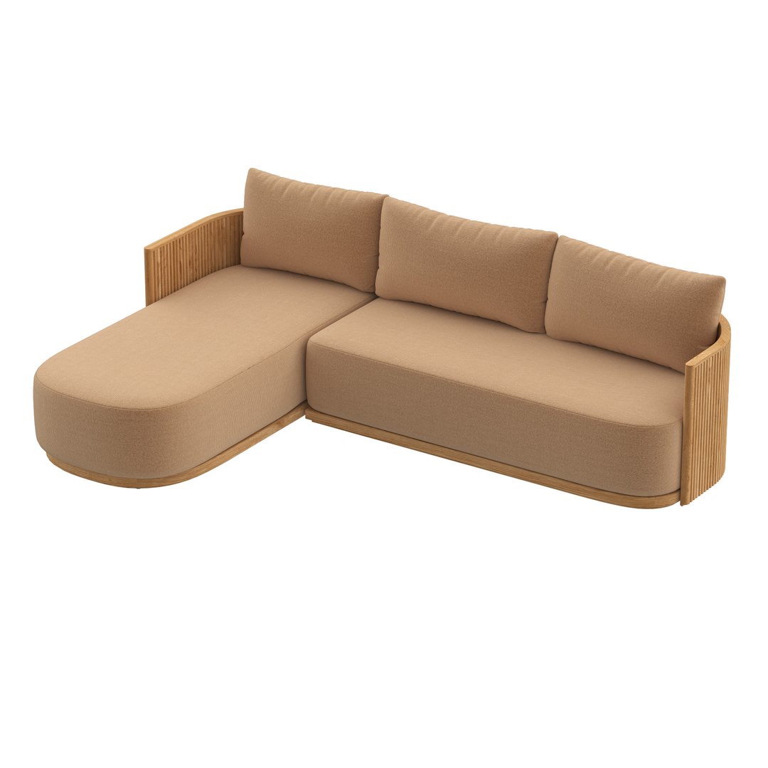 BYRON TEAK LEFT-ARM SOFA-CHAISE SECTIONAL 3D Model - TurboSquid 2217413