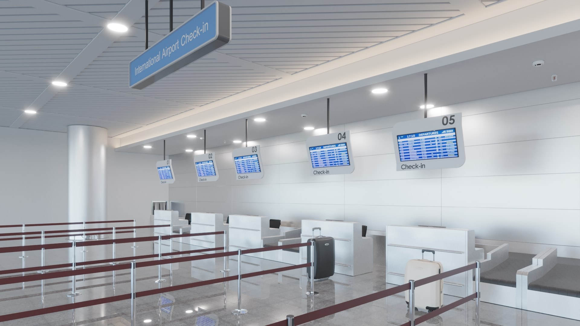 Airport Interior Check-in 3D Model - TurboSquid 1843783