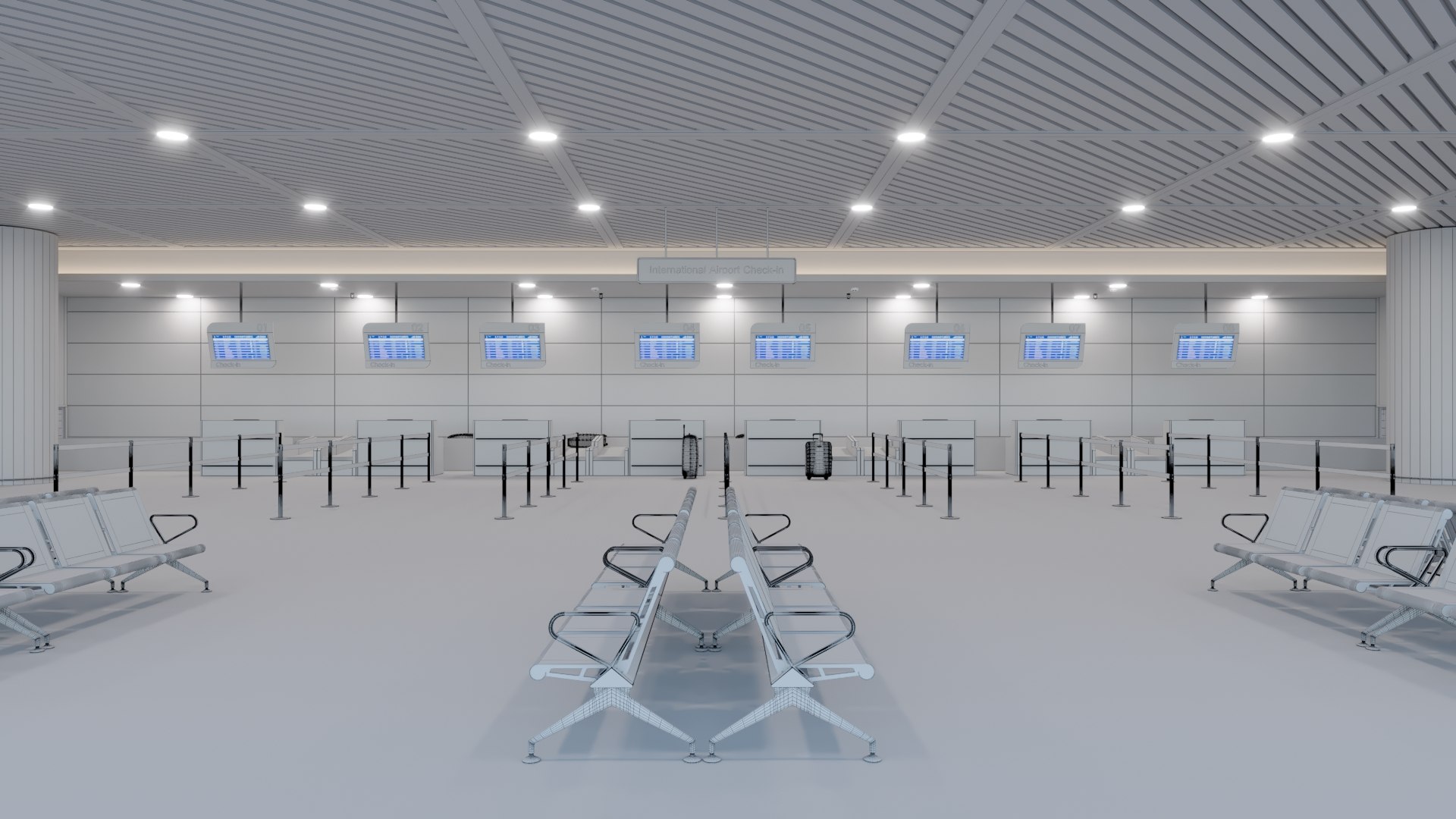Airport Interior Check-in 3D Model - TurboSquid 1843783