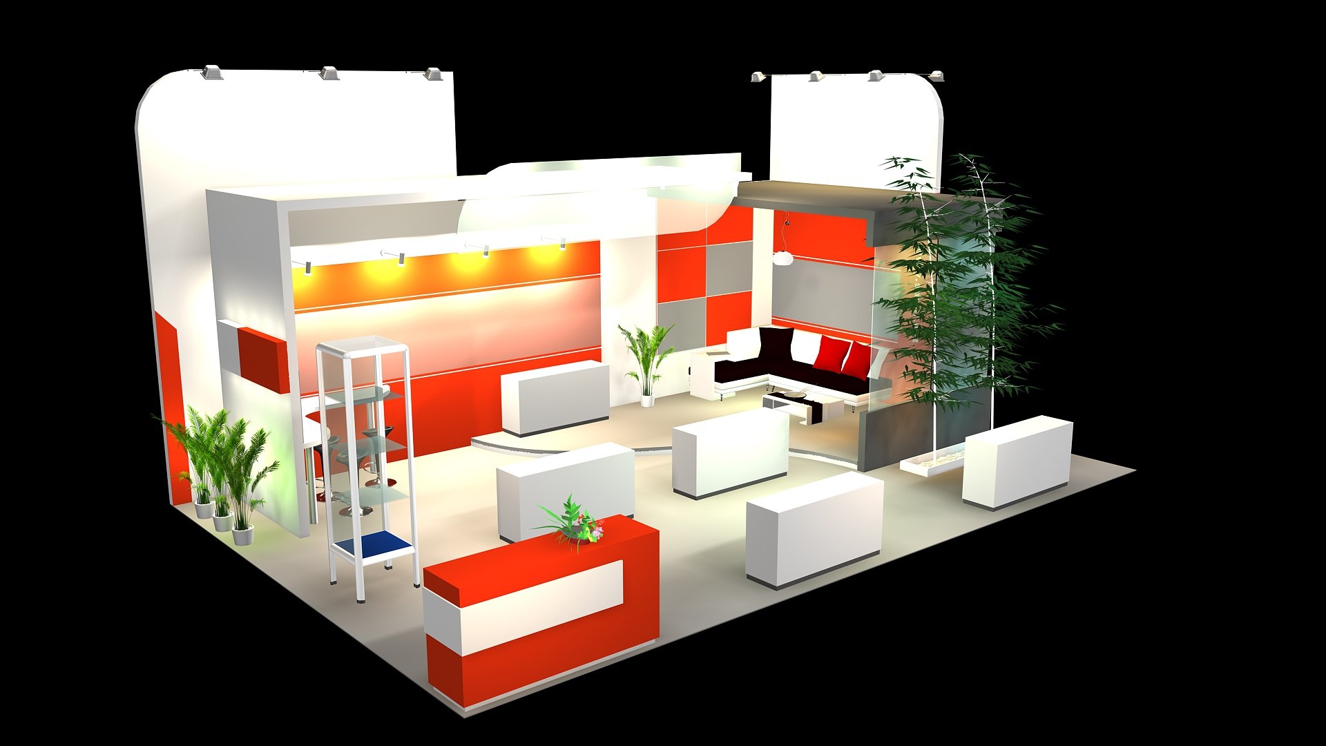 3D 3 Side Open Stand - TurboSquid 1991032