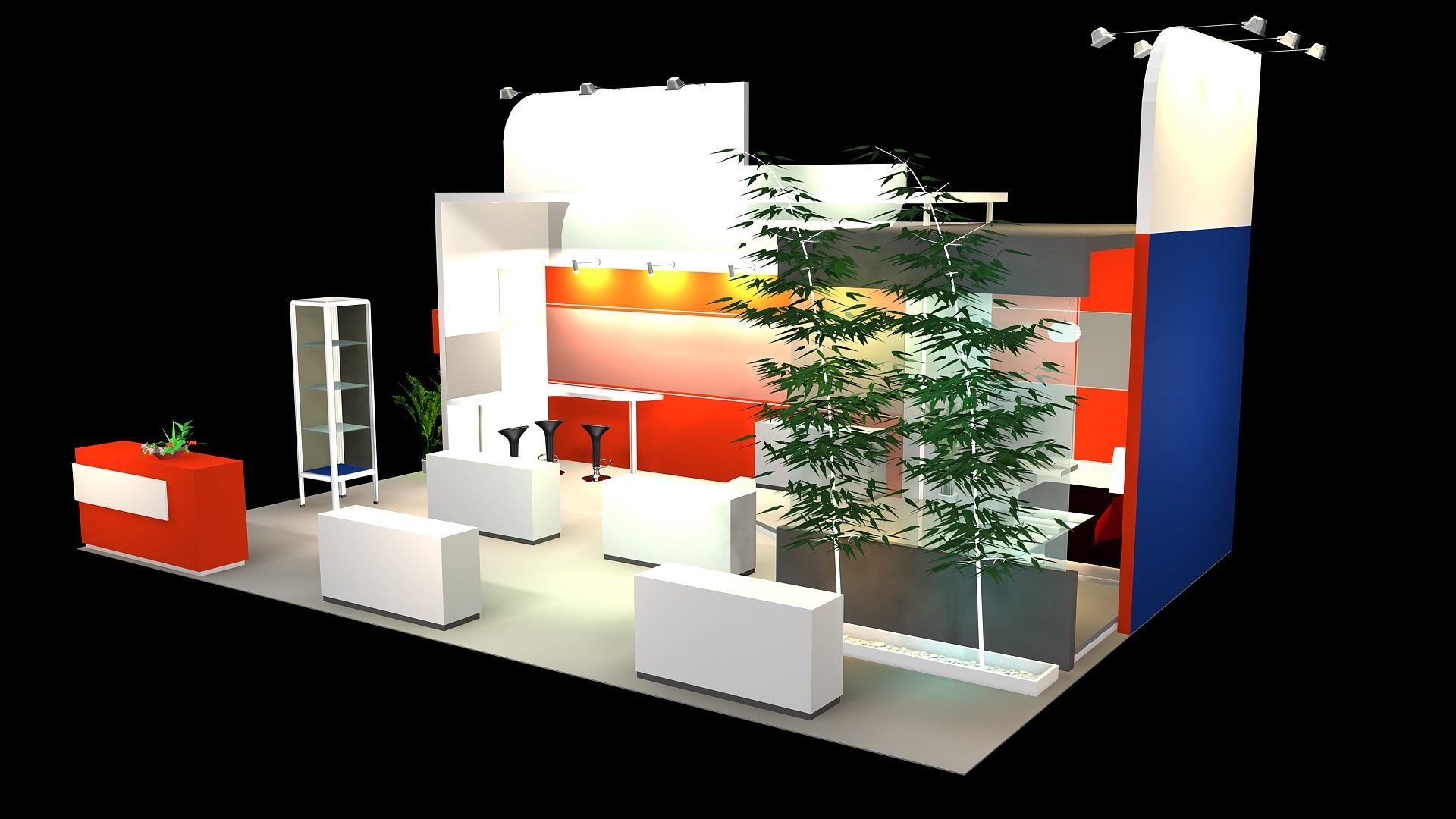 3D 3 Side Open Stand - TurboSquid 1991032