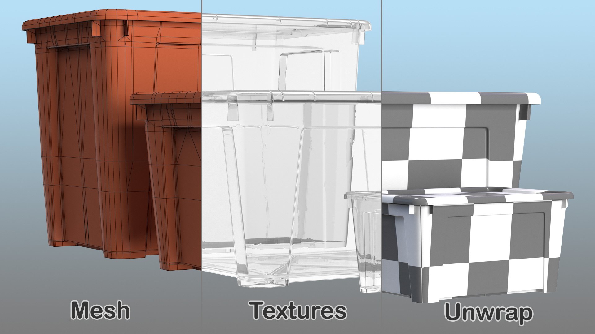 3D transparent plastic containers lids model - TurboSquid 1513762