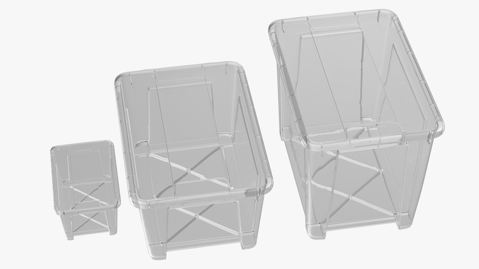 3D transparent plastic containers lids model - TurboSquid 1513762