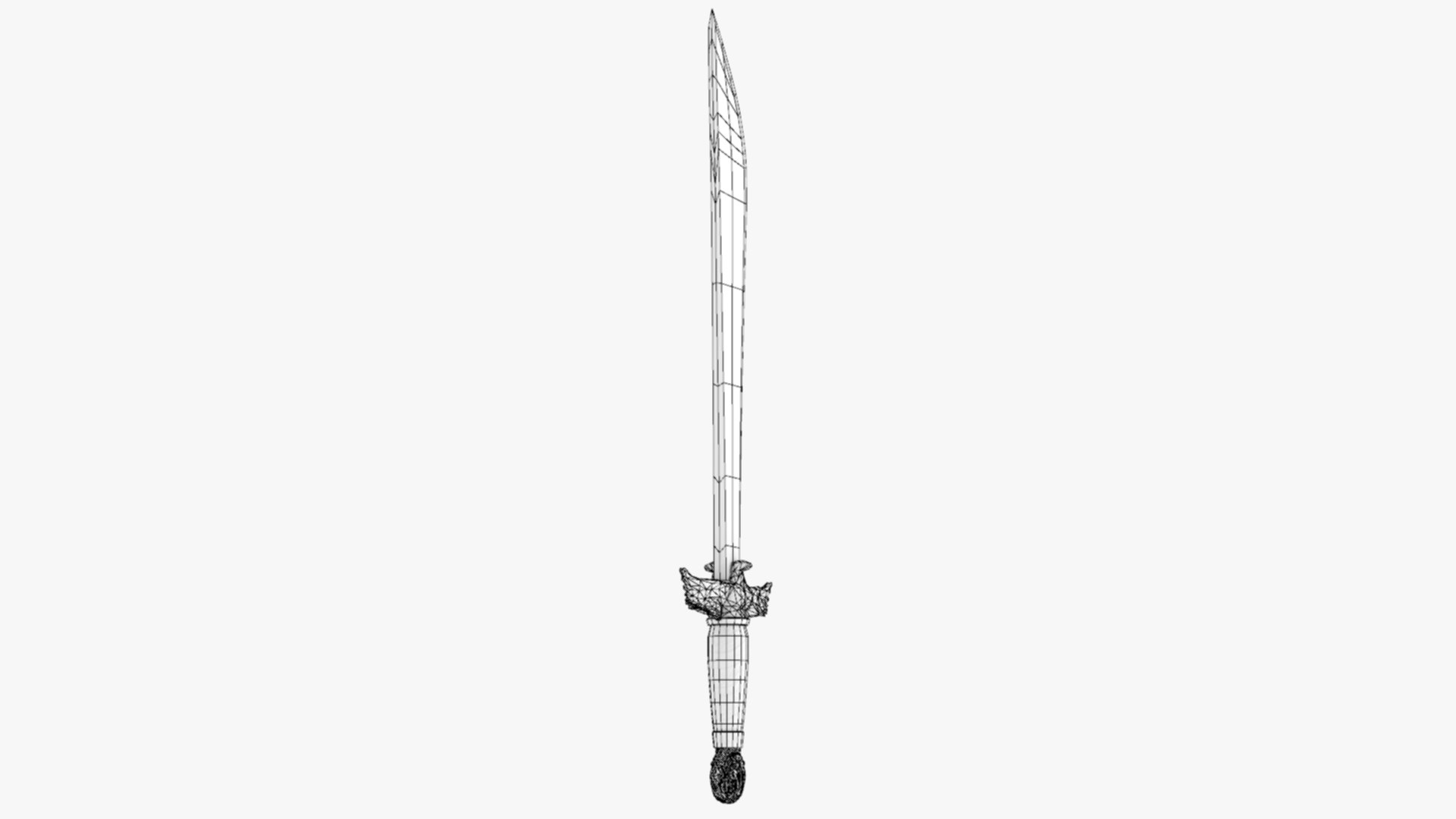 Fantasy Sword RPG European Falchion Blade Curved Sword Saber Shortsword ...