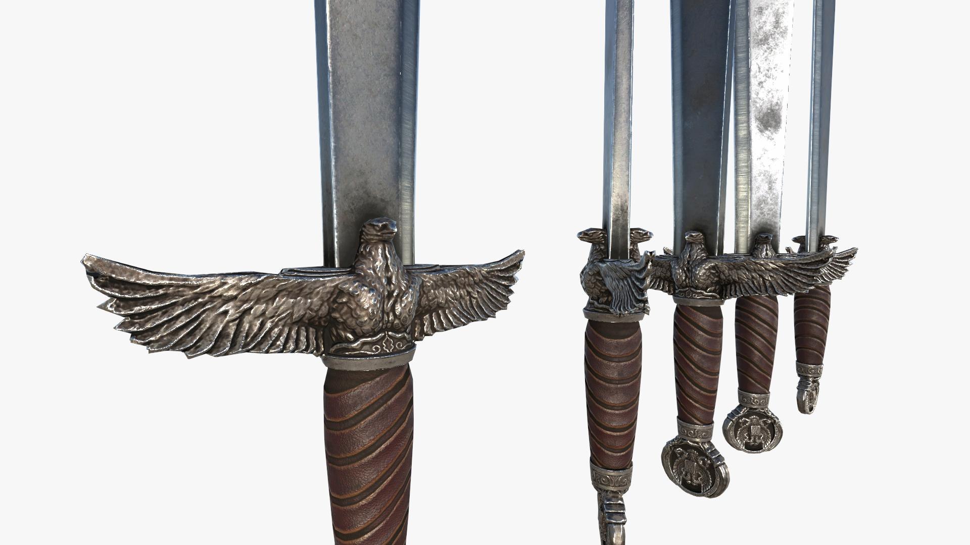 Fantasy Sword RPG European Falchion Blade Curved Sword Saber Shortsword ...