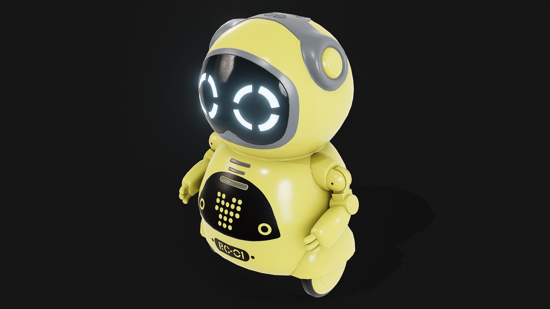 3D Yellow Cute Robot Toy - TurboSquid 2120748