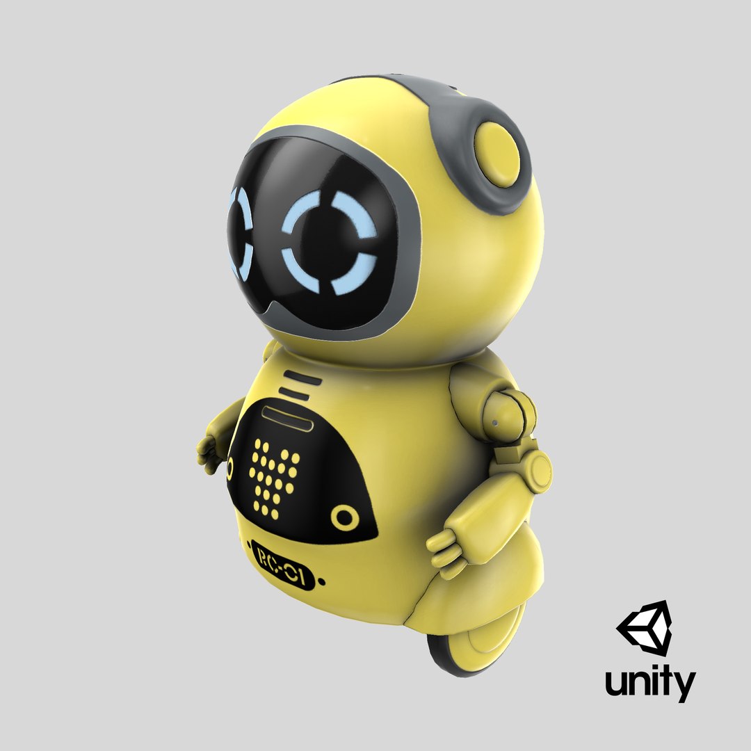 3D Yellow Cute Robot Toy - TurboSquid 2120748