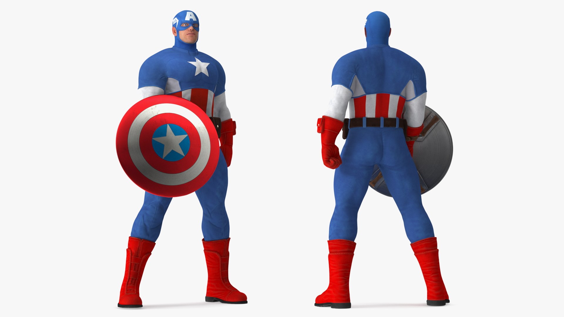 3D Marvel Cartoon Captain America Rigged for Cinema 4D model ...