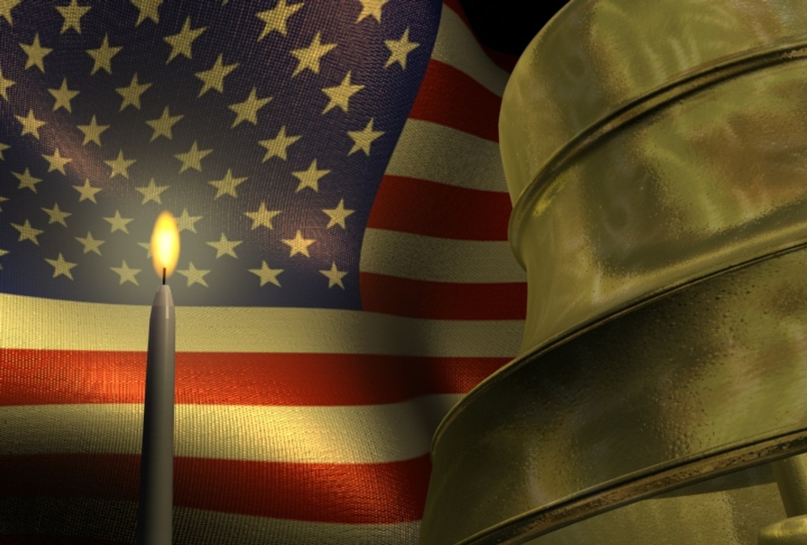 Bell Flag Candle 3d Model