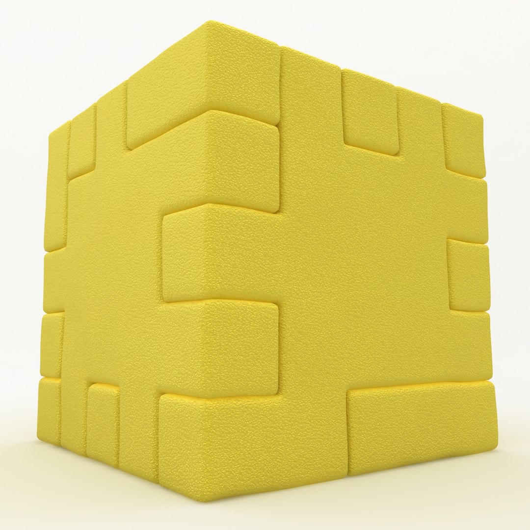 3d Model Happy Cube Yellow Animation