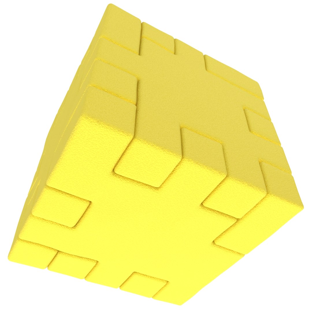 3d Model Happy Cube Yellow Animation