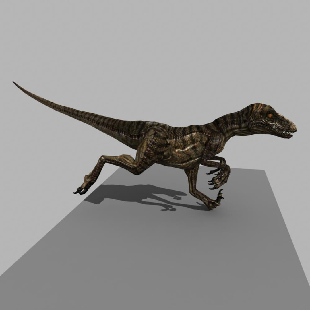 Rigged Velociraptor Animation Obj