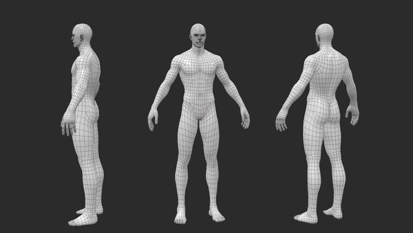 modelo 3d BaseMesh MaleBody - Lowpoly - TurboSquid 1699621