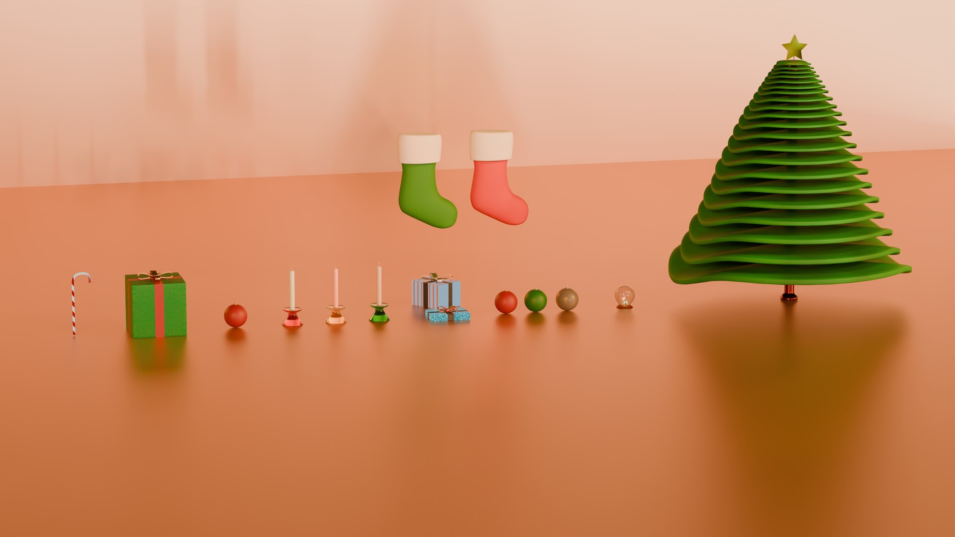 Ultimate Holiday Collection Christmas 3D Decorations Pack Low-poly 3D Model 3D Model ...